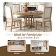 Farmhouse 5-Piece Dining Table Set, Extendable Round Table and 4 ...