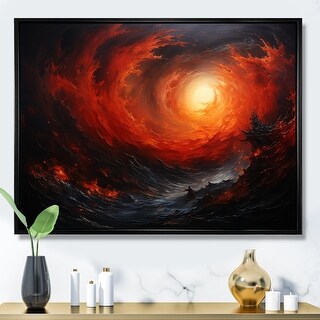 Designart "Infernal Inflection Spiral I" Abstract Spirals Framed Canvas ...