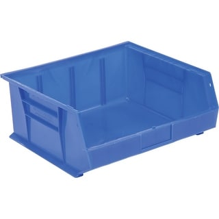 Blue Plastic Stacking Bin 16-1/2 x 14-3/4 x 7, Lot of 6 - 14.75"L x 16. ...