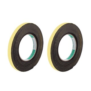 2pcs Black 1.2CM Wide 4M Length 3MM Thick Single Sided Shockproof ...