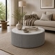 GDFStudio - Modern Sintered Stone Top Round Coffee Table with PU ...