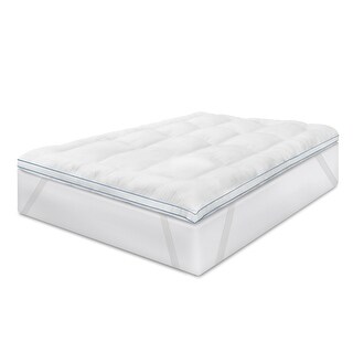 75" White Full Size Gel Infused Memory Foam Polyester Gel Fiber Filled ...