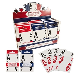 Low-vision Card Decks (Red/Blue) 12-Deck PDQ - Red and Blue - 8x5x3 in ...