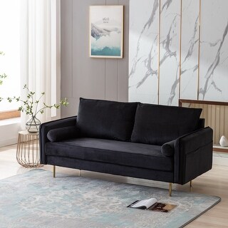 Loveseat Storage Couches with Cylinder Pillowed and Side Pocket, Living ...