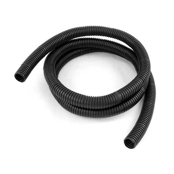 Black Plastic 20mm Inner Dia Flexible Corrugated Conduit Tube 5Ft 60.6 ...
