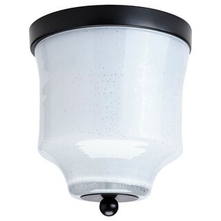 Mili 8 Inch Mounted Ceiling Light, Hand Blown Finial Shade Black Metal ...