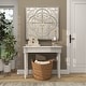 White Wood Intricately Carved Slim Scroll Console Table with Turned ...