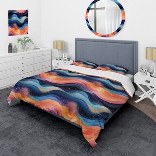 Designart "Celestial Dreams Galaxy Pattern V" Pink Modern Bed Cover Set ...