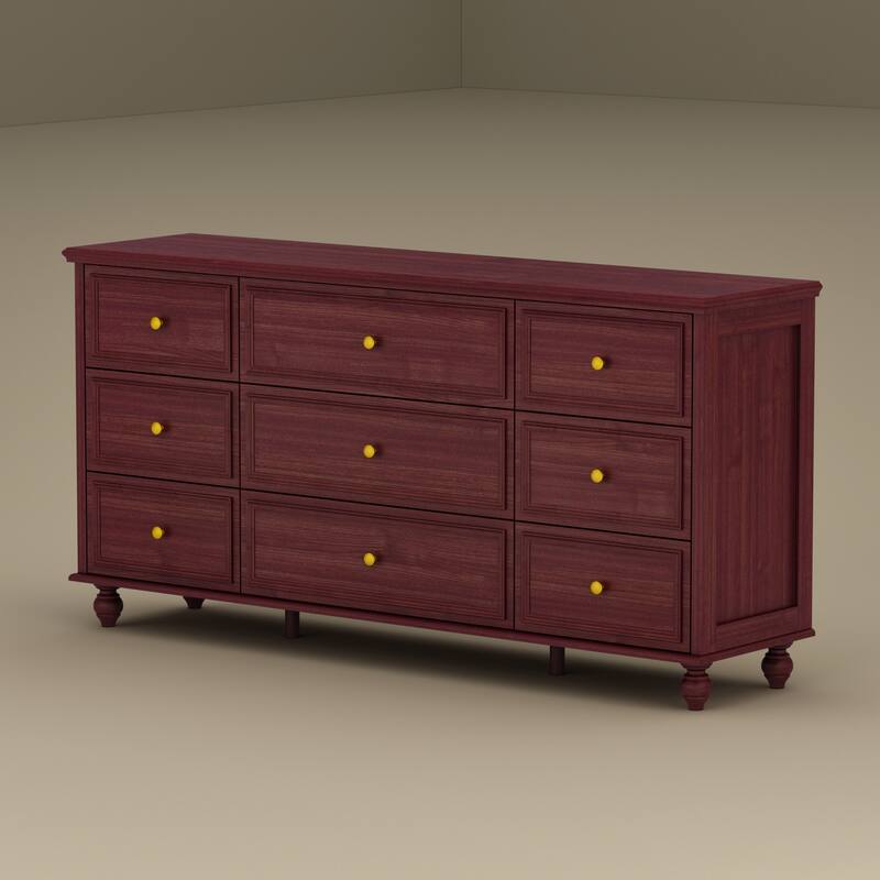 Timechee 63'' W Dresser White Chest Srorage Cabinet Lacquer Drawers ...