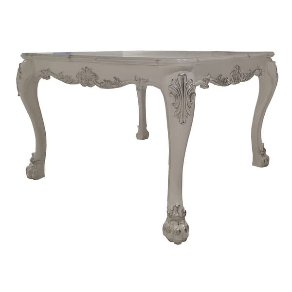 Adison Bone White Counter Height Table with Curvy Apron - On Sale - Bed ...