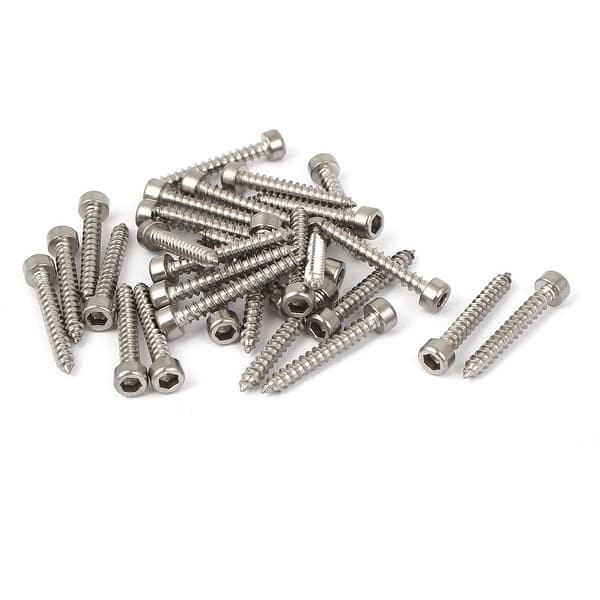 30pcs M3.5x25mm Stainless Steel Hex Socket Cap Head Self Tapping Screws ...