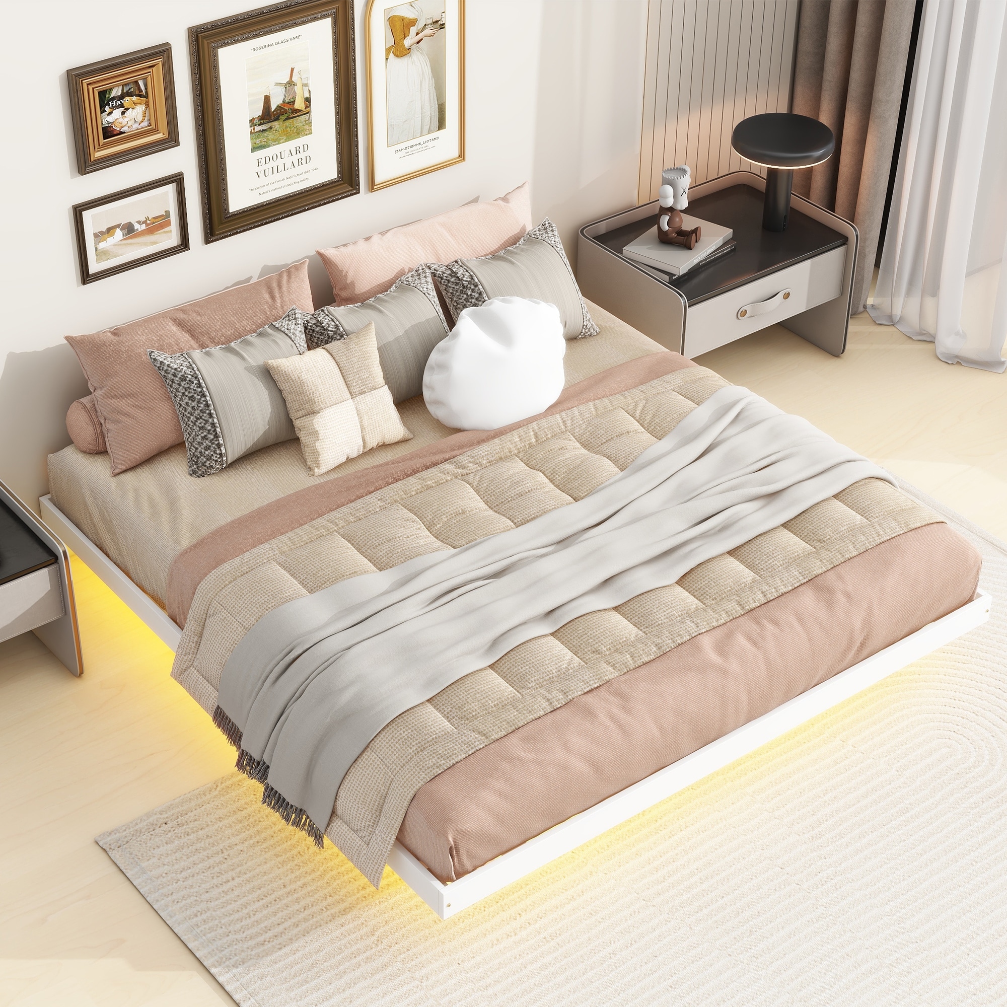 Rustic low profile platform bed store