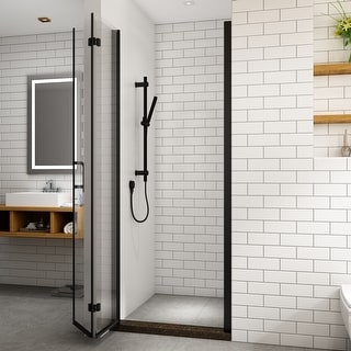 TOOLKISS Pivot Bi-Fold Prefab Alcove Shower Doors - Bed Bath & Beyond ...