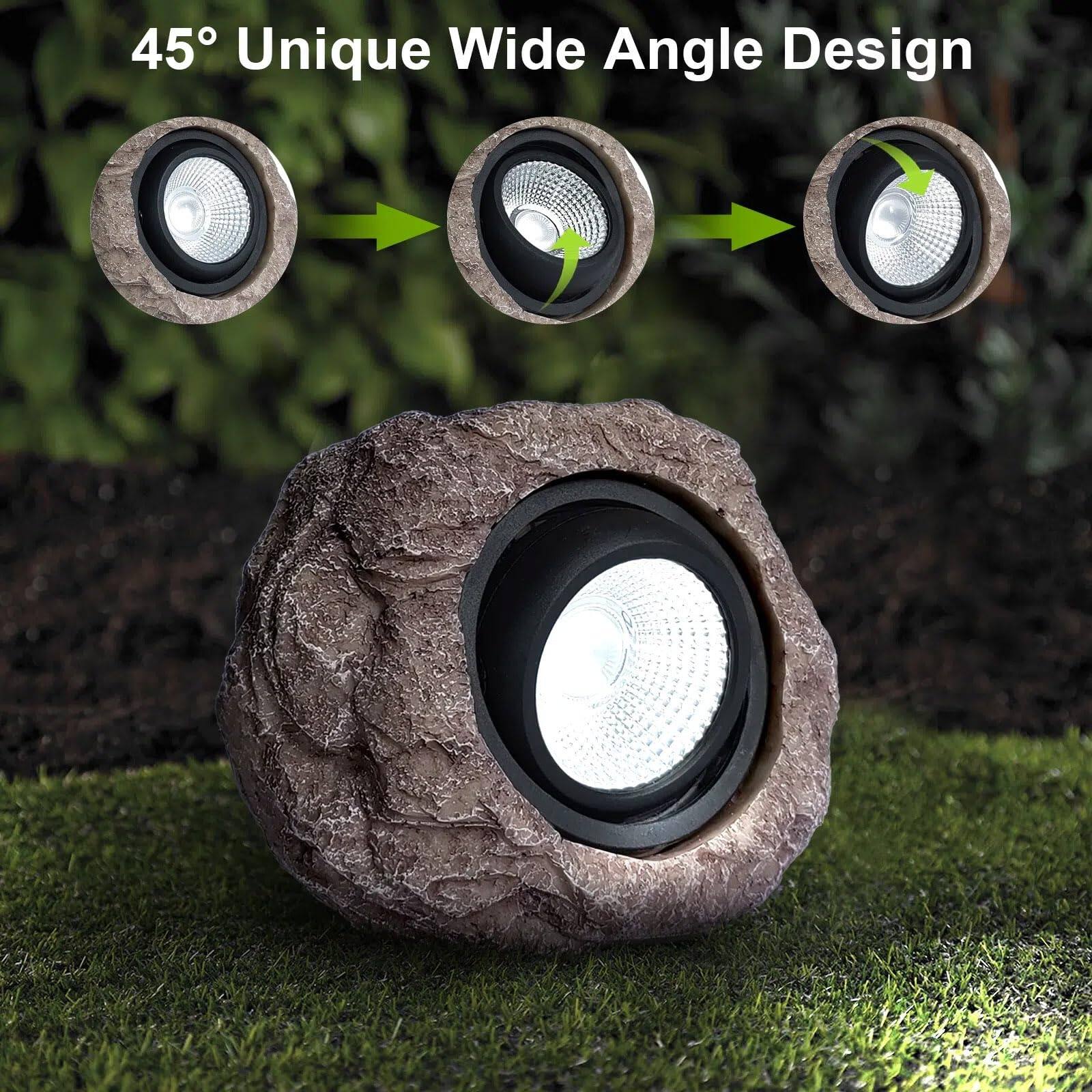 Solar Rock Lights, 4 Pack Outdoor Decorative Garden Spot Lights for ...