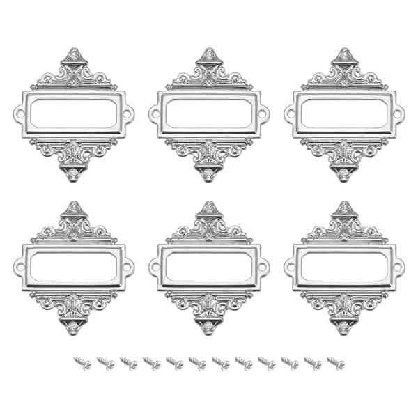 Metal Label Holders, 55x62mm Name Card Tag Frames for File Drawer 6Pcs ...