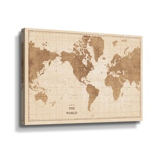 World Map Sepia No Words Gallery Wrapped Canvas - Bed Bath & Beyond ...