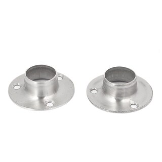 19mm Dia Hanging Flange Pipe Rail Rod End Support Bracket 2PCS - Silver ...