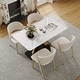 Contemporary White Rectangular Sintered Stone Dining Table Base Dinner ...