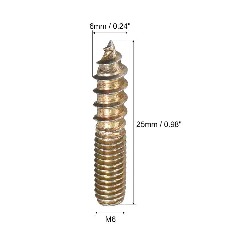 Hanger Bolts Double Ended Thread Dowel Screws for Wood Furniture 12pcs ...
