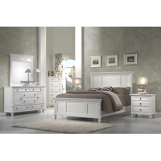 1365APB White Contemporary California King Shutter Design Panel Bed ...