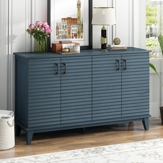 60 Inch Sideboard Buffet Cabinet with Adjustable Shelves, Wood Retro ...
