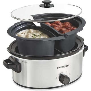 Double Dish Slow Cooker with 6qt Crock and Dual 2.5qt Nonstick Insert ...