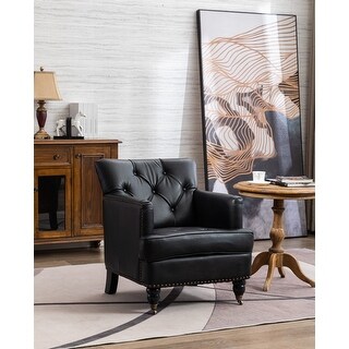 Modern Upholstered PU Leather Club Chair with Nailhead Trim - Bed Bath ...