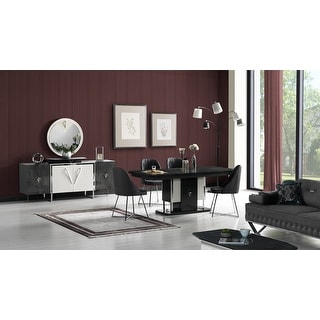 Hint Modern Dining Room Table, 6 Dining Room Chairs and Console With ...