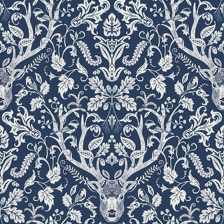 NuWallpaper Navy Escape to the Forest Peel & Stick Wallpaper - 216in x ...