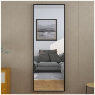 Modern Long Mirrors for Bedroom - 65” Black Floor Mirror Full Length ...