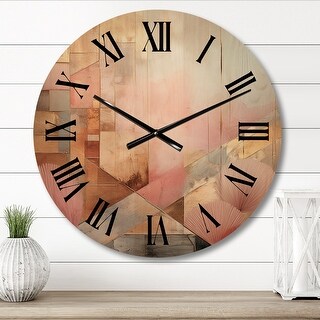 Designart "Allure Boho Chic Watercolor In Vintage Pink Gold" Abstract ...