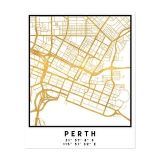 Perth Australia Perth Street Map Maps Minimal Urban Art Print/Poster ...
