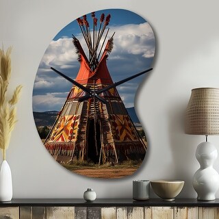 Native Tipi Harmony Of Prairies - Native American Art Wall Clocks in ...