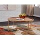 Hemingway Natural and Gold Solid Wood and Metal Round Tray Top Coffee ...