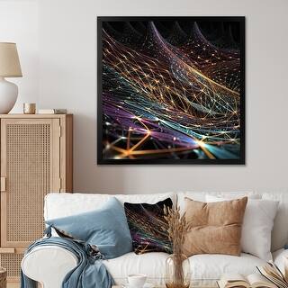 Designart "Futuristic Infinity Matrix" Fractals Framed Wall Art Living ...