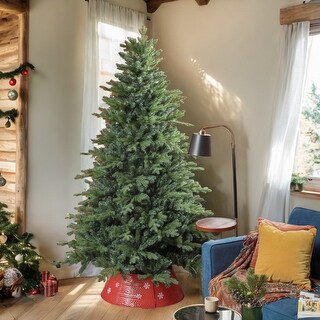 6.9ft Realistic Green Christmas Tree with Flame Retardant Branches ...
