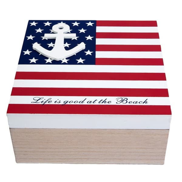 Wood Box with Raised Anchor - Bed Bath & Beyond - 39844460