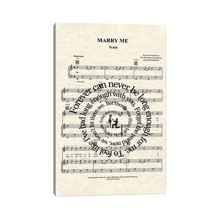 iCanvas "Marry Me" by WordsAndMusicArt Canvas Print - Bed Bath & Beyond ...