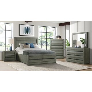 Picket House Furnishings Cosmo King Storage 3PC Bedroom Set in Grey ...
