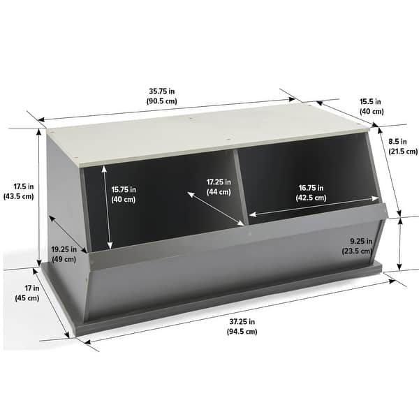 Taylor & Olive Lantana Two Bin Stackable Storage Cubby - Bed Bath ...