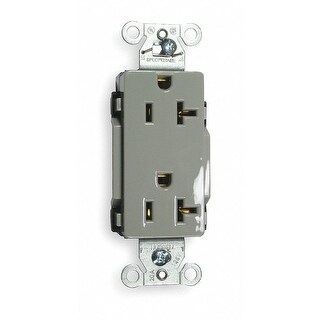 Receptacle: Decorator Duplex, 5-20R, 20 A, 125V AC, Gray, 2 Poles ...