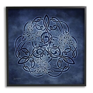 Stupell Blue Celtic Raven Pattern Framed Giclee Art Design by Brigid ...