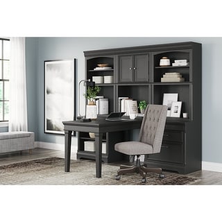 Signature Design by Ashley Beckincreek Black Home Office Bookcase Desk ...