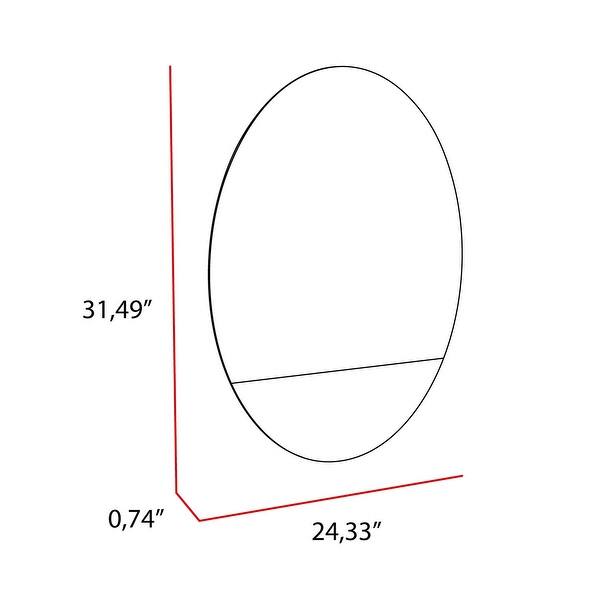 Modern Oval Shaped Wall Mirror - Glass - Bed Bath & Beyond - 35567935