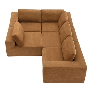 Modular Legless Sofa L Shaped Couch Convertible Terry Cloth Fabric Sofa ...