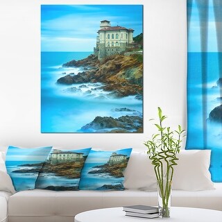 Designart "Boccale Castle on Cliff Rock and Sea" Beach Photo Canvas ...
