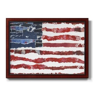 Patriotic Collage Flag I Premium Framed Canvas- Ready to Hang - Bed ...