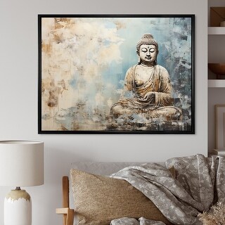 Designart "Simple Buddhism Statue" Buddhism Framed Wall Art Prints ...