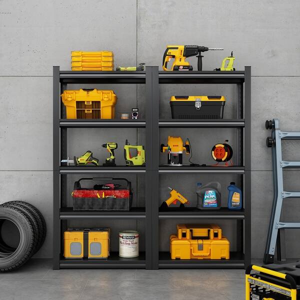 5-Tier Display Cabinet Open Back Wall Hutches with Adjustable Shelving ...