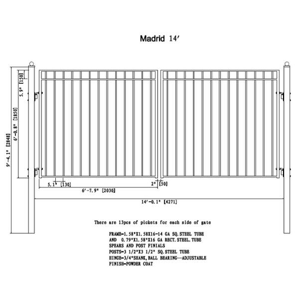 ALEKO Madrid Style 14 ft Dual Garden Yard Steel Swing Driveway Gate ...